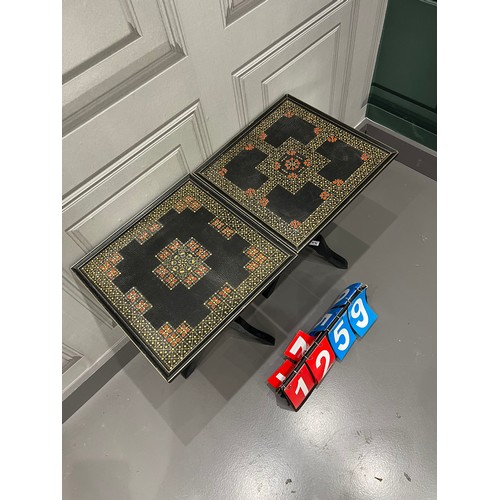 Pair of 'Stanley bray' Nigerian goat skin leather side tables