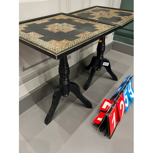 Pair of 'Stanley bray' Nigerian goat skin leather side tables