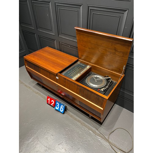 Mid century teak HMV radiogram clean