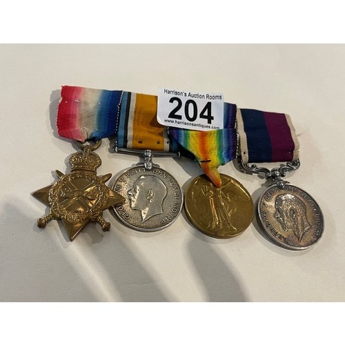 4 WW1 Medals & ribbons on bar GNRF.Hamer 84950 R.F.A + 1 WW2 medal