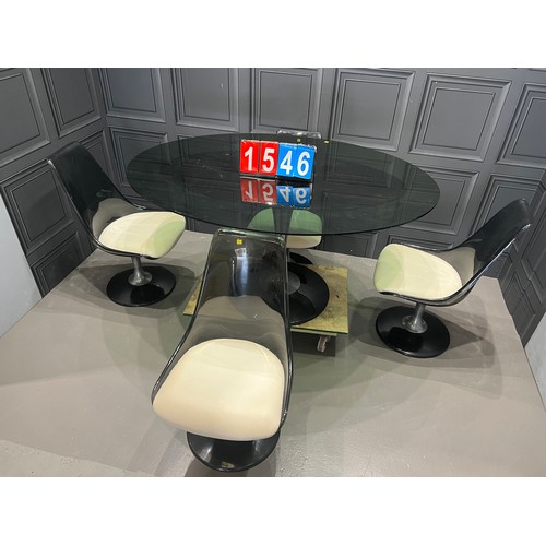 Space age mid century dining table & 4 chairs