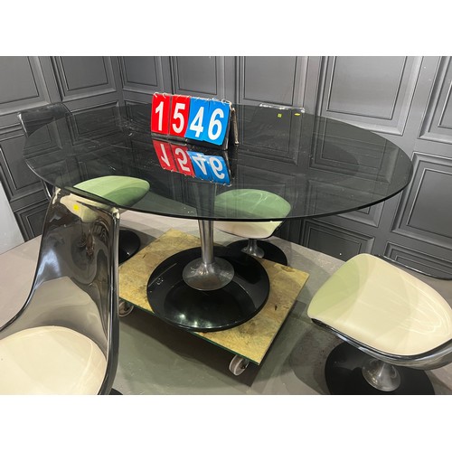 Space age mid century dining table & 4 chairs