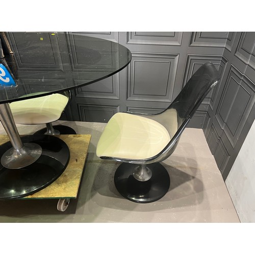 Space age mid century dining table & 4 chairs