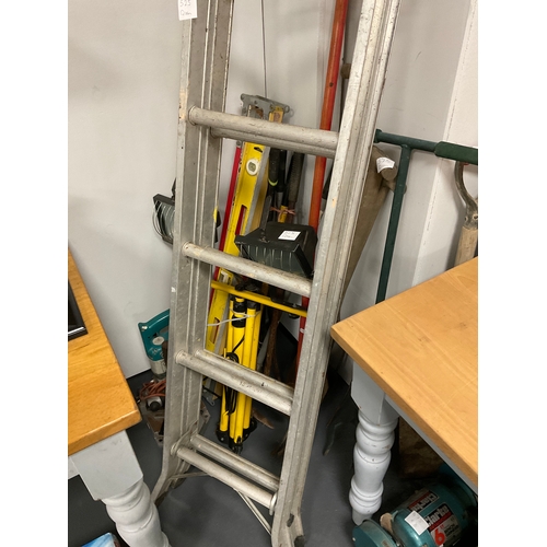 Large quantity tools etc inc spades , lighting , levels , pillar drill etc