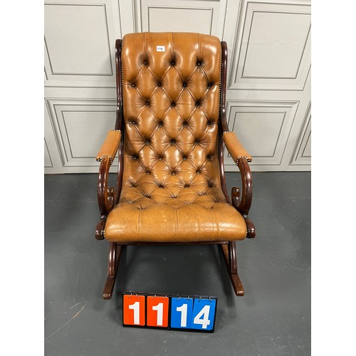 Leather chesterfield libiary rocking chair