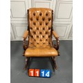 Leather chesterfield libiary rocking chair