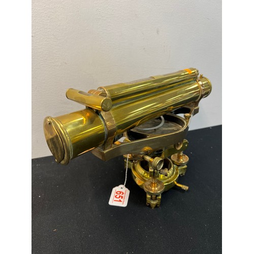 Superb early 20thC Heavy brass nautical dumpy level, Davis & sons ltd