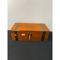 Large vintage brass inlay wooden writing box