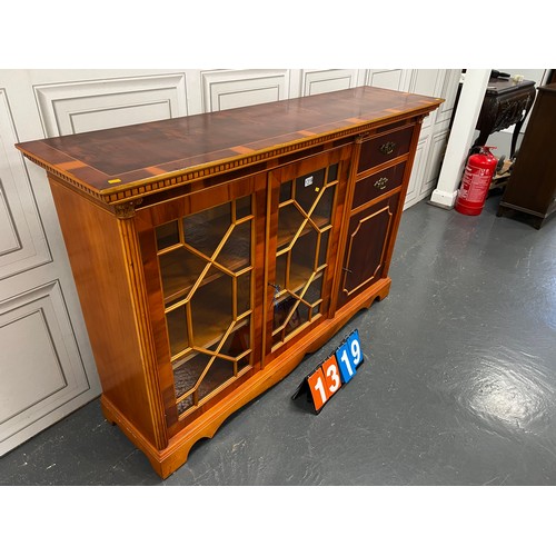 Yew wood library bookcase