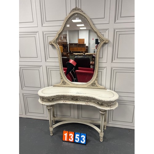 French hand painted dressing table unusual design