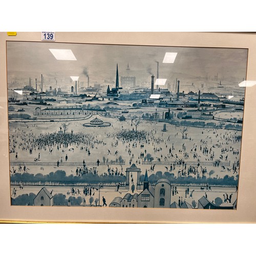 Lowery print picture in gilt frame