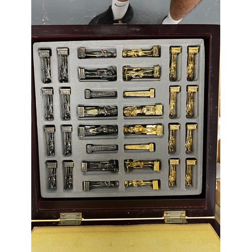 Egyptian themed chess set with egyptian chess pieces