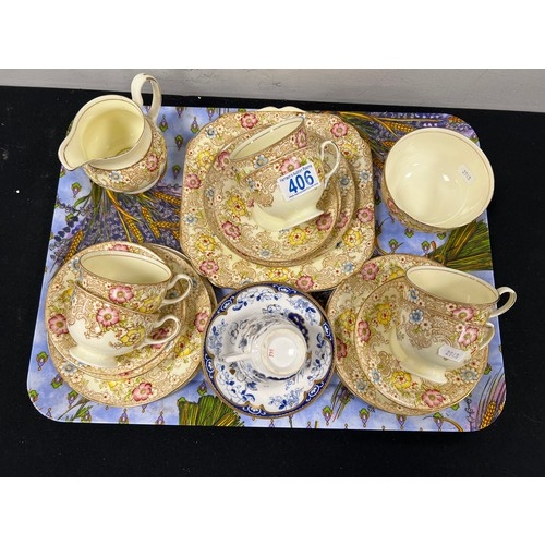 Vintage tea ware on tray tray not inc