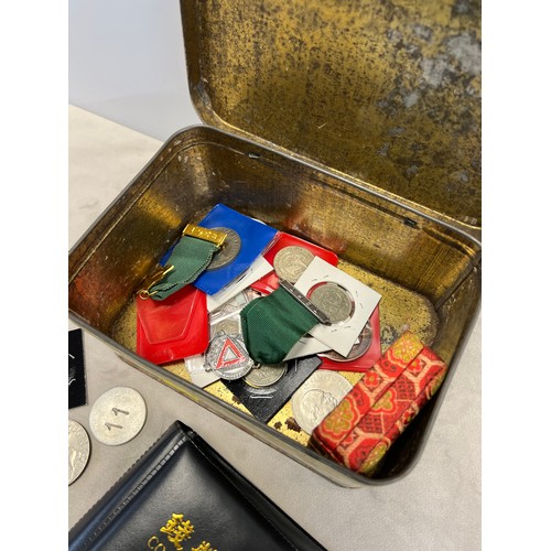 Vintage tin coins & medals