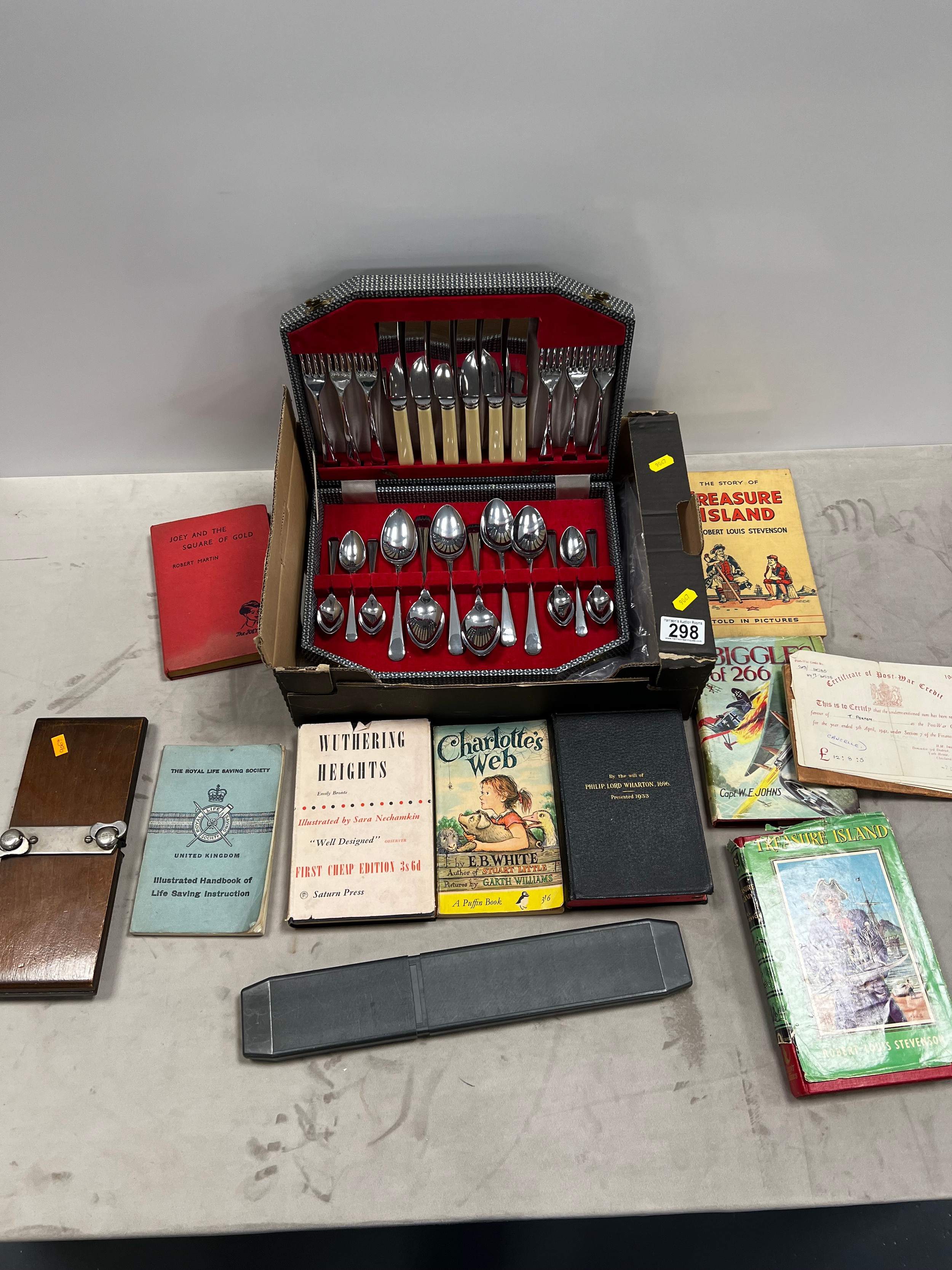 box books ,tie press ,cutlery etc