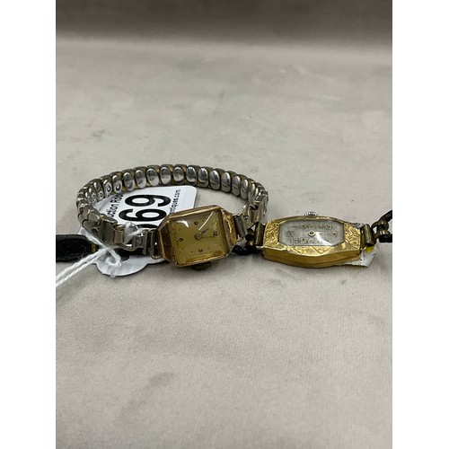 2x 18ct Gold watch heads