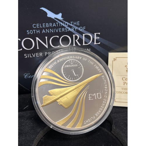 The Supersonic Concorde silver proof 5OZ coin in presentation box
