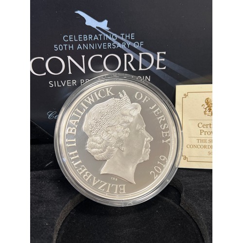 The Supersonic Concorde silver proof 5OZ coin in presentation box