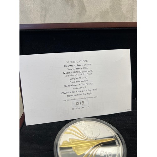 The Supersonic Concorde silver proof 5OZ coin in presentation box