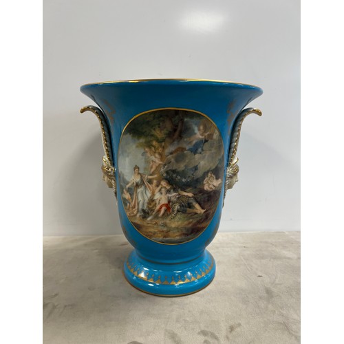 Continental porcelain servers style twin handled vase