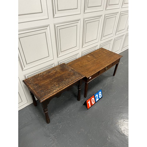 Georgian oak coffee table + Victorian oak table