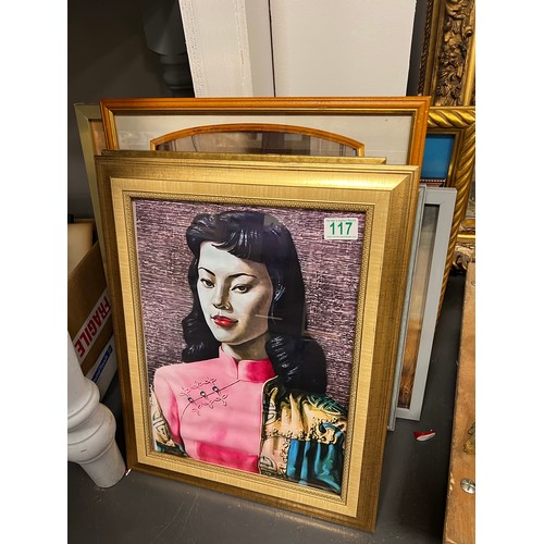 14 frames pictures including a mid century tretchikoff