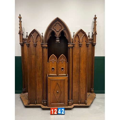 A rare antique gothic wood confession stand circa 1880 with fantastic ...