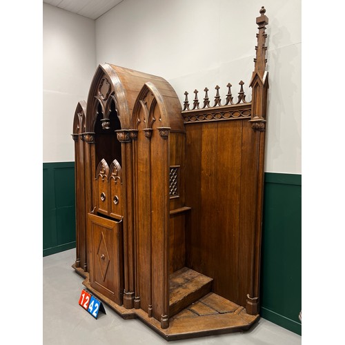 A rare antique gothic wood confession stand circa 1880 with fantastic ...
