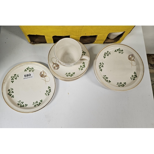 21 piece Arklow Pottery Tea Set, "Brendan Erin Stone" pattern (unopened ...