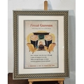 Guinness Print, "The Fireside" in a silvered trellis detail frame ...