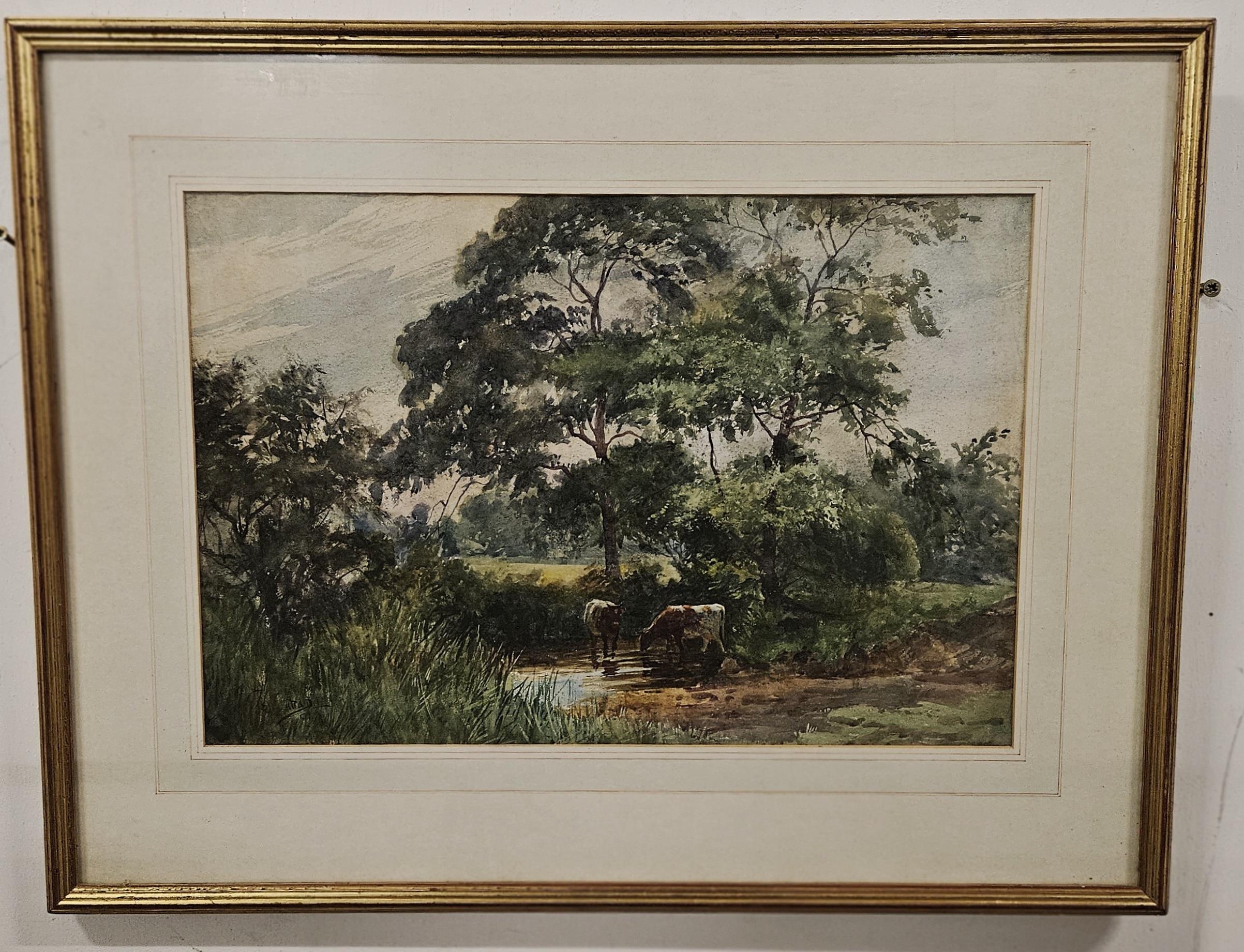 GEORGE OUTRAM (Sheffield), exhib 1907, "Cattle in a Landscape", signed ...