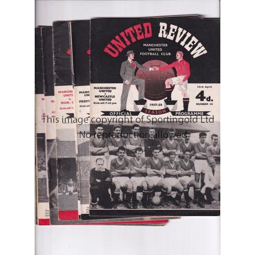 MANCHESTER UNITED Nine home programmes for the 1957/8 season. Four have ...