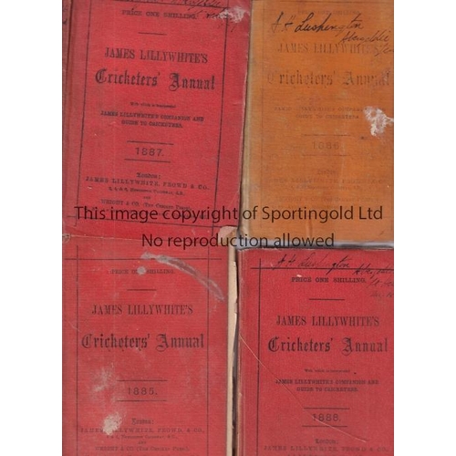 LILLYWHITE - CRICKET Five James Lillywhite's Cricketers Annuals, 1885 ...