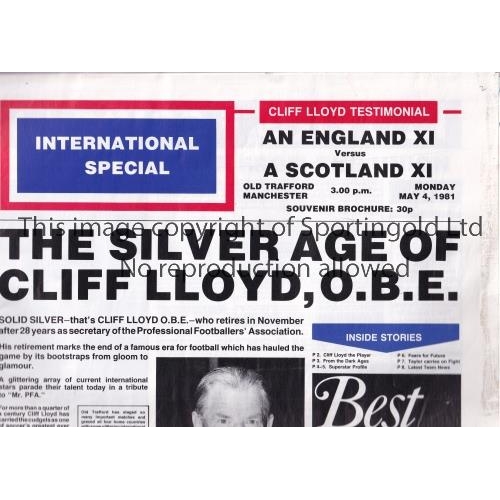 NEUTRAL AT MANCHESTER UNITED 1981 Large 8 page programme for the Cliff ...