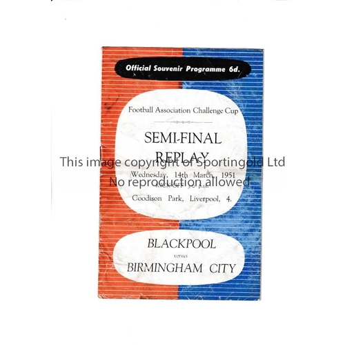 1951 FA CUP SEMI-FINAL REPLAY / BLACKPOOL V BIRMINGHAM CITY 1951 ...