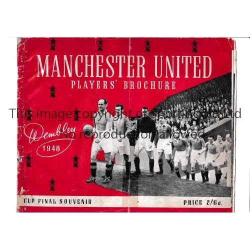 MANCHESTER UNITED Souvenir Players Brochure for the Cup Final 1948 ...