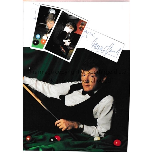SNOOKER AUTOGRAPHS Eleven snooker players signatures on tickets, menus ...