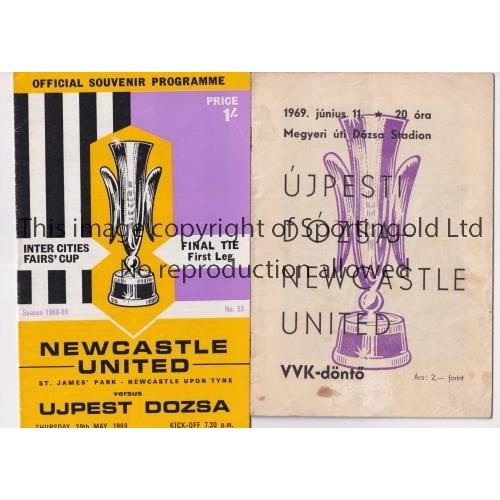 1969 FAIRS CUP FINAL / NEWCASTLE UNITED V UJPEST DOZSA 1969 Programmes ...