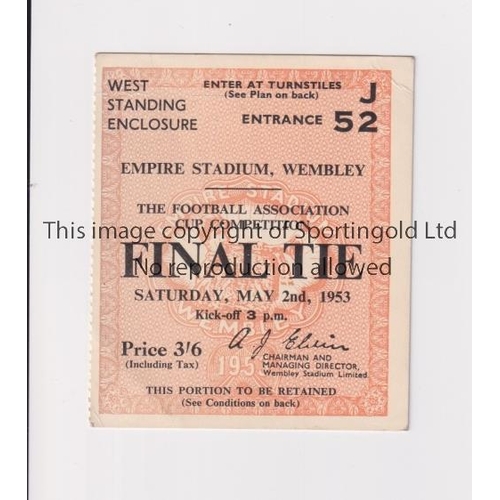 1953 FA CUP FINAL / BLACKPOOL V BOLTON WANDERERS Ticket for 2/5/1953. Good