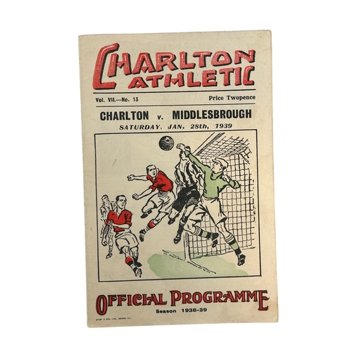CHARLTON ATHLETIC VERSUS MIDDLESBOROUGH 1938/39, 28/1/1939, LEAGUE ...