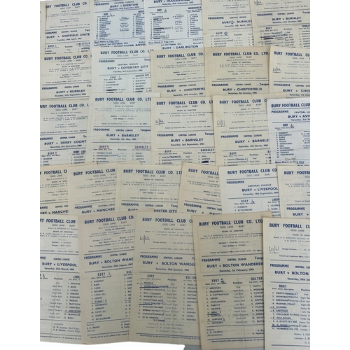 OVER 50 1960S BURY FC RESERVES/ YOUTHS FOOTBALL PROGRAMMES, HUGE MIX OF ...