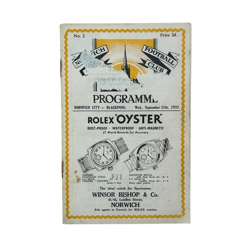 NORWICH CITY VERSUS BLACKPOOL 1935/36 FOOTBALL PROGRAMME, 11/9/1935 ...