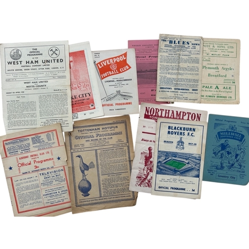 X250 1950s ONWARDS ENGLISH FOOTBALL LEAGUE PROGRAMMES, 100 PLUS 1950S ...