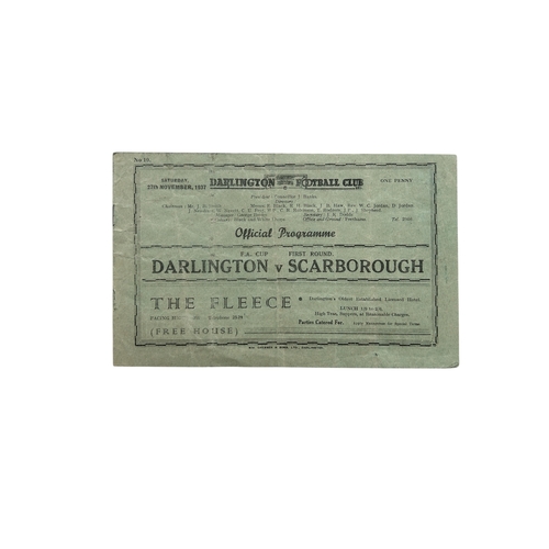 DARLINGTON VERSUS SCARBOROUGH 1937/38 FOOTBALL PROGRAMME, 27/11/1937 ...