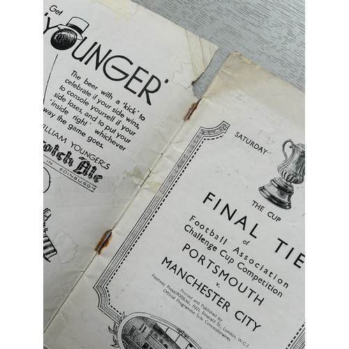 1934 FA CUP FINAL FOOTBALL PROGRAMME, MANCHESTER CITY VERSUS PORTSMOUTH ...