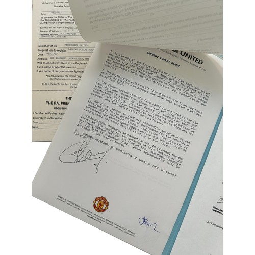 OFFICIAL LAURENT BLANC PLAYER CONTRACTS WITH DOCUMENTATION, COVERS ...
