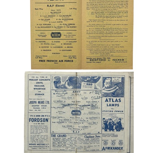 X4 WARTIME FOOTBALL PROGRAMMES, 1944 CHELSEA VERSUS CHARLTON WAR CUP ...
