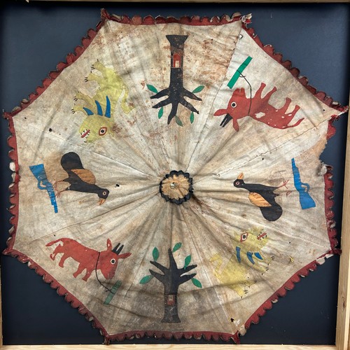 A RARE AFRICAN CHIEF'S PARASOL FROM ABOMEY, DAHOMEY, BENIN PROBABLY ...