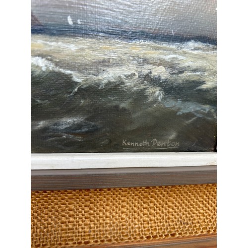 KENNETH DENTON (BRITISH B.1932): AN OIL PAINTING ON BOARD DEPICTING ...