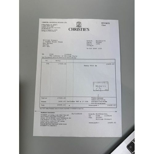HENRY VIII, KING OF ENGLAND (1509-1547): A SIGNED DOCUMENT RATIFYING ...